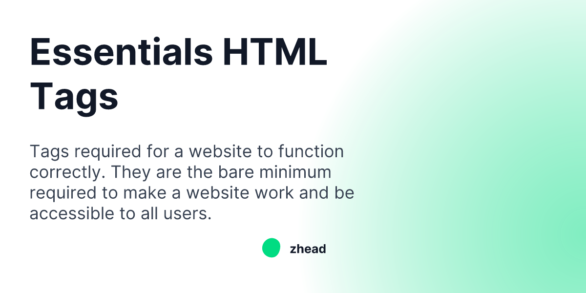 Essentials HTML Tags · HTML Tag Collections · zhead
